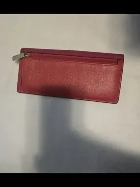 Coach | Bags | Coach Twotone Berry And Rose Leather Continental Wallet ...